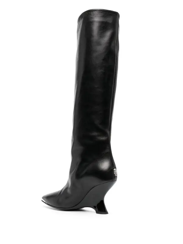 Philipp Plein 90mm Sculpted-heel Leather Boots