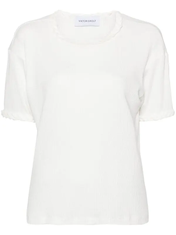 Viktor & Rolf Braid-detail T-shirt - White