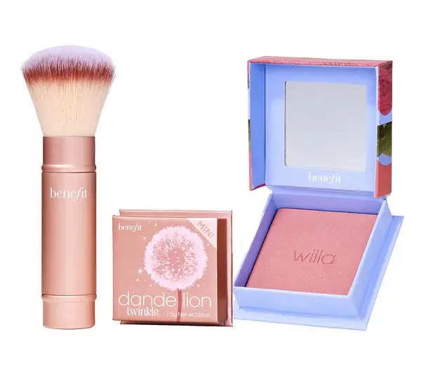 BENEFIT COSMETICS Blush, Highlighter, And Brush Set - One-color