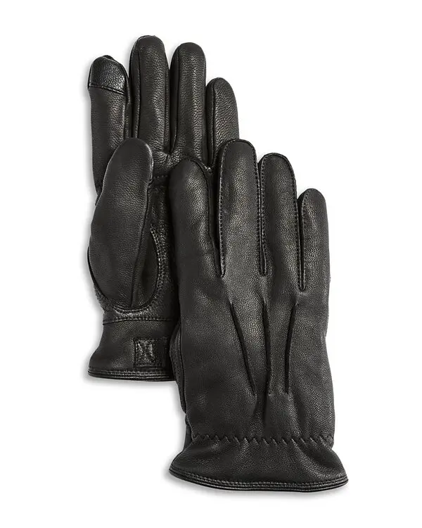 UGG Three-point Leather Gloves - Black