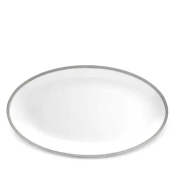 L'Objet Soie Tresse Platinum Oval Platter, Large - Silver
