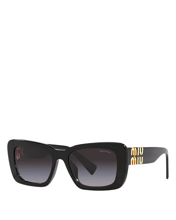Miu Miu Rectangle Sunglasses - Black/gray Gradient