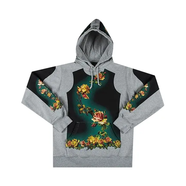 Supreme X Jean Paul Gaultier Floral Print Hooded Sweatshirt - Grey