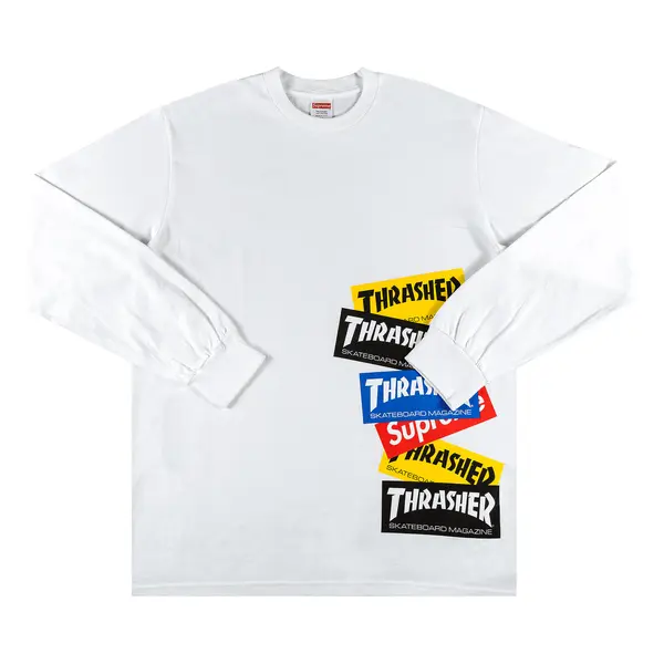 Supreme X Thrasher Multi Logo Long-sleeve Tee - White
