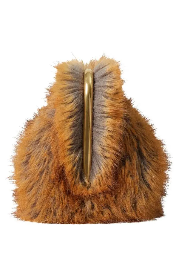 Burberry Medium B Frame Faux Shearling Clutch