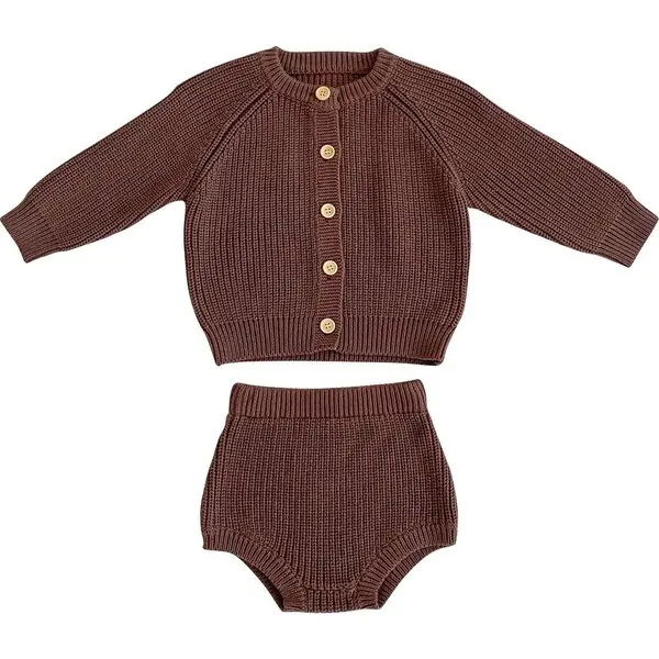 ASHMI & CO. Drew Cardigan & Bloomers Set - Coffee