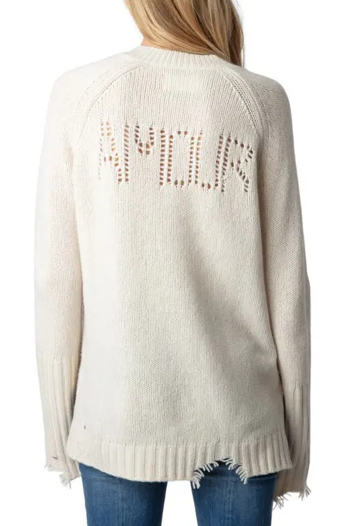 Zadig&Voltaire Valma Amour Pointelle Merino Wool Sweater
