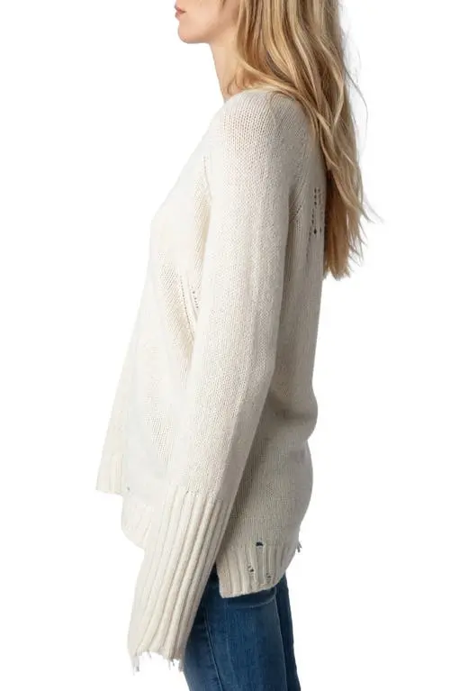 Zadig&Voltaire Valma Amour Pointelle Merino Wool Sweater