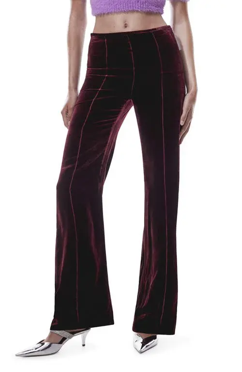 Mango Seamed Velvet Flare Pants
