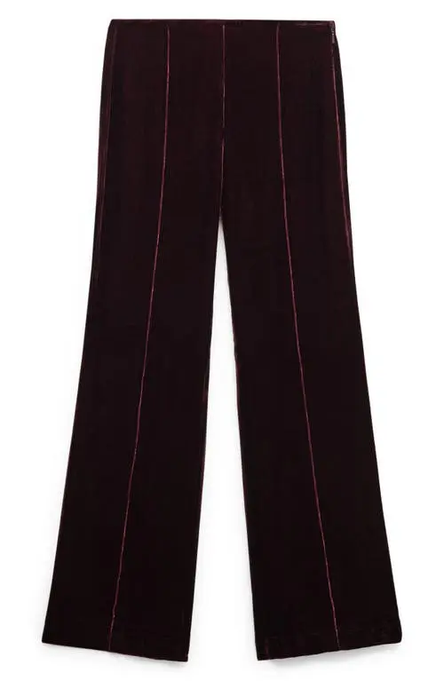 Mango Seamed Velvet Flare Pants