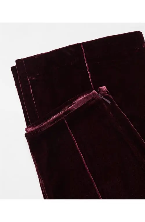 Mango Seamed Velvet Flare Pants