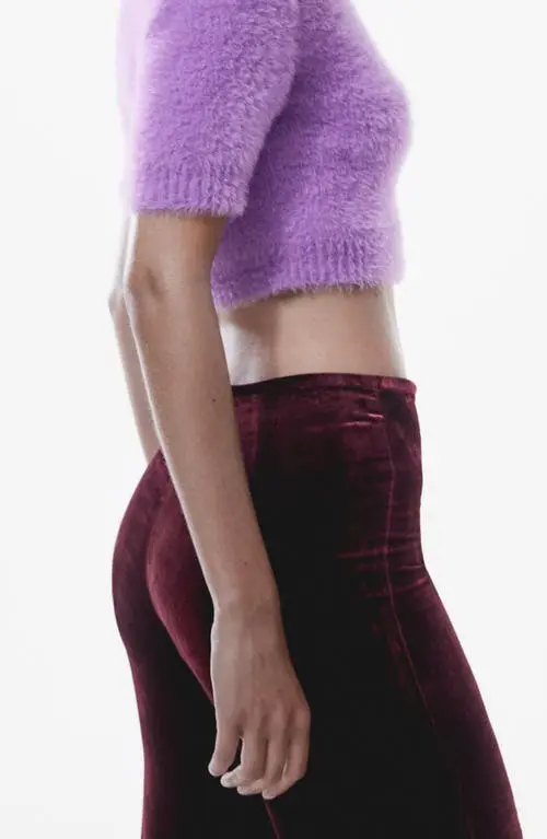 Mango Seamed Velvet Flare Pants