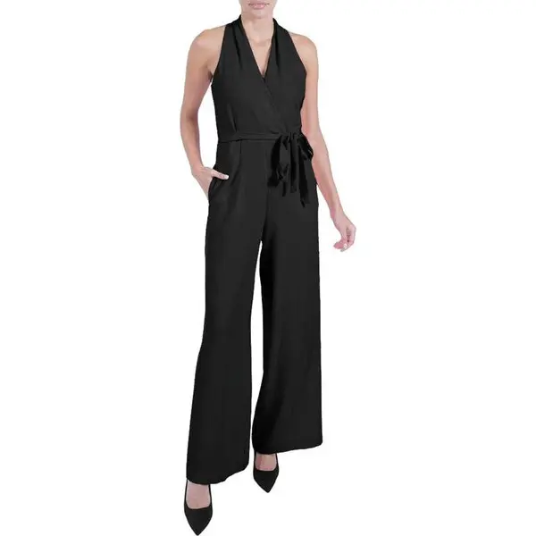 Julia Jordan Tie Waist Jumpsuit - Black