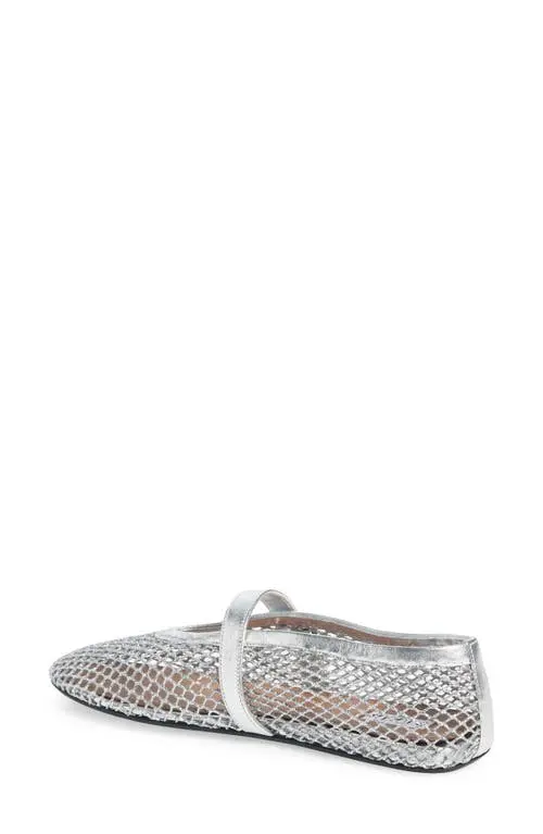 Alaïa Fishnet Ballerina Flat - Argent