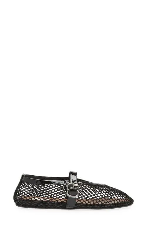 Alaïa Fishnet Ballerina Flat - Black