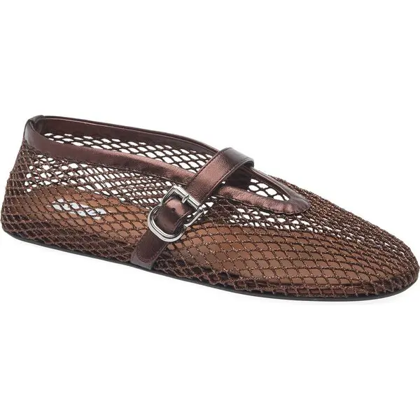 Alaïa Fishnet Ballerina Flat - Bronze