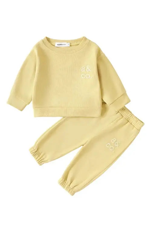 ASHMI & CO. Sweatshirt And Sweatpants Set - Yellow