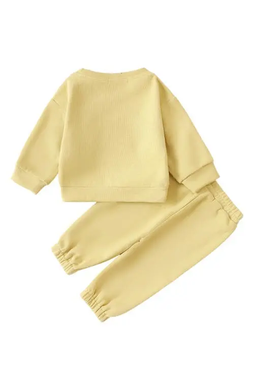 ASHMI & CO. Sweatshirt And Sweatpants Set - Yellow