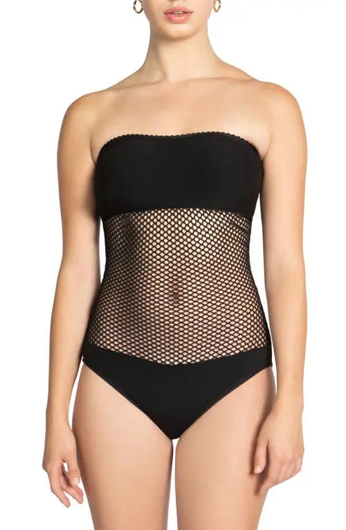 Robin Piccone Pua Strapless One-piece Swimsuit - Black