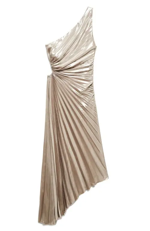 strapless open back dress Talia Pleated Halter Midi Dress main image 0