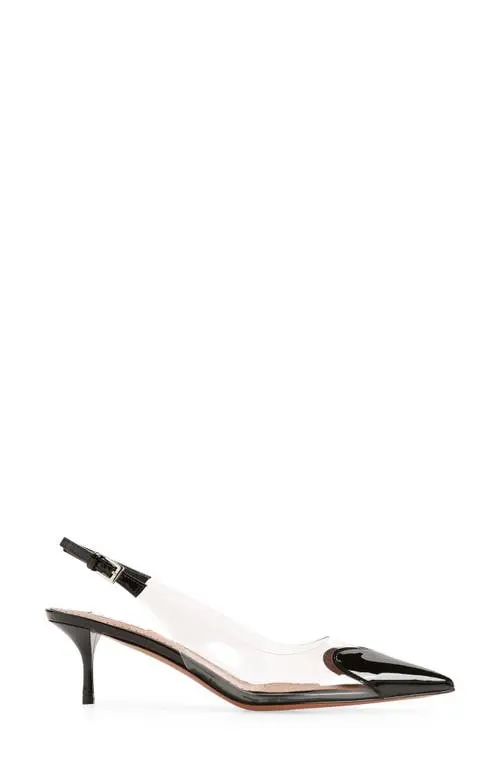 Alaïa Love Heart Kitten Heel Slingback Pumps - Noir