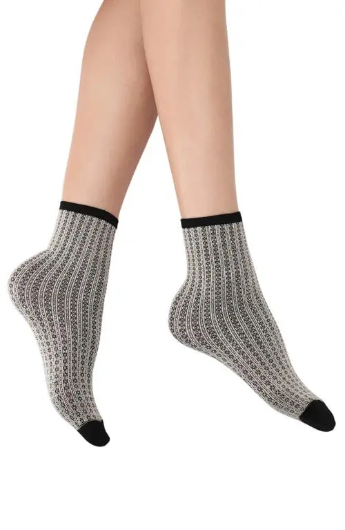 Oroblu Assorted 2-pack Crew Socks - Beige-black