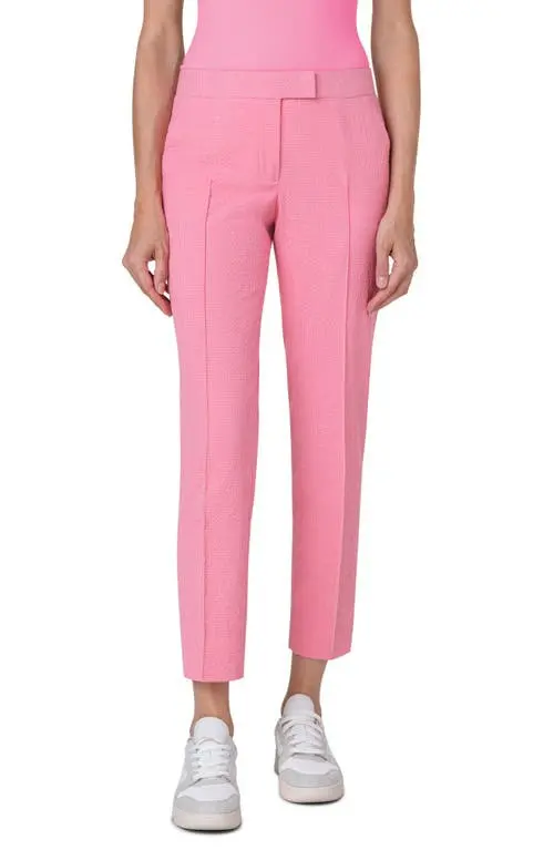 Akris Stretch Seersucker Crop Pants - Flamingo