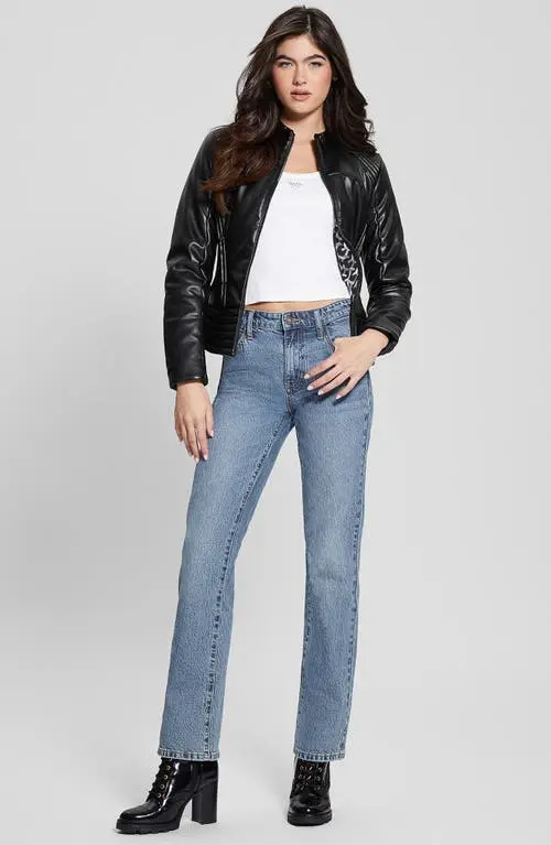 Guess Lea Corset Faux Leather Jacket