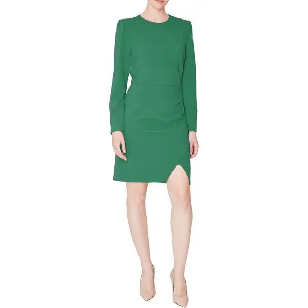 julia jordan green dress Ruffle Neck Sleeve Hem Dress – JULIA JORDAN main image 1