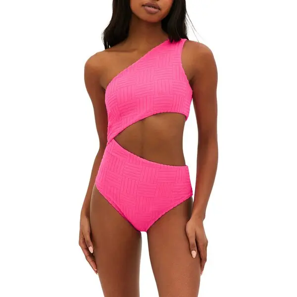 Beach Riot Celine Cutout One-shoulder One-piece Swimsuit - Strawberry Moon