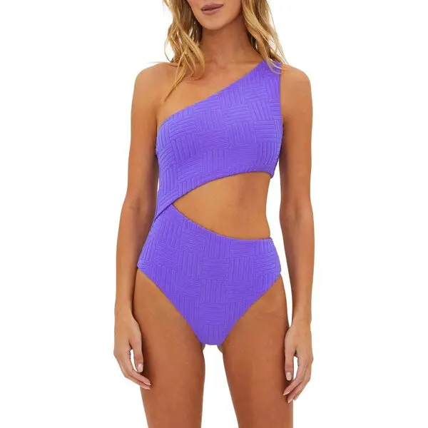 Beach Riot Celine Cutout One-shoulder One-piece Swimsuit - Ultra Violet