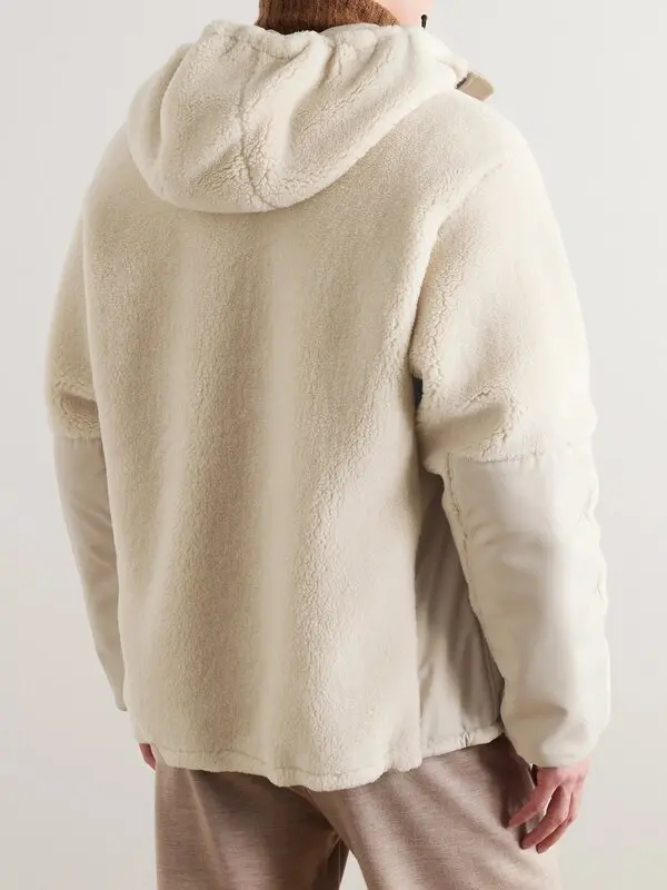 Loro Piana Shell-trimmed Cashmere And Silk-blend Fleece Jacket