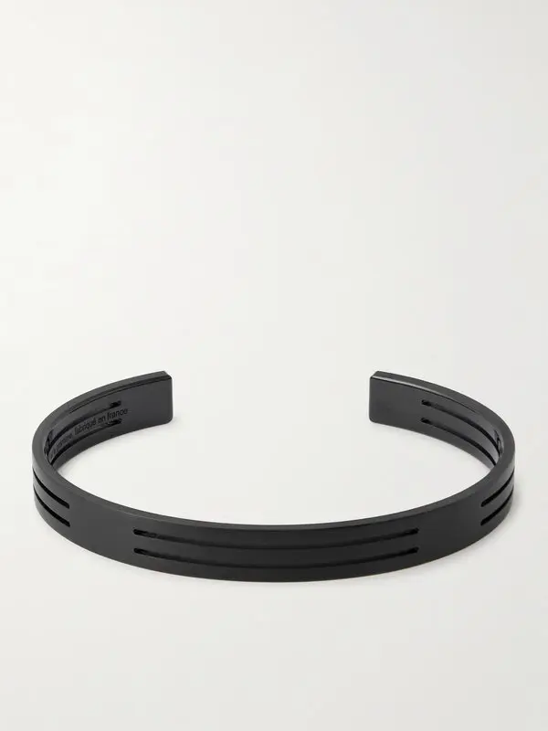 Le Gramme 8g Punched Ribbon Recycled-titanium Cuff - Black