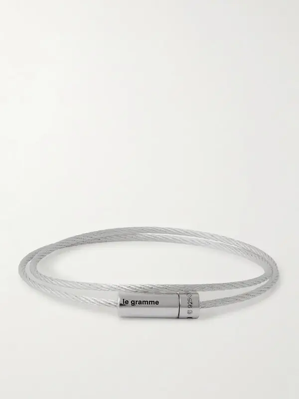 Le Gramme 9g Double Turn Polished Recycled-sterling Cable Bracelet - Silver