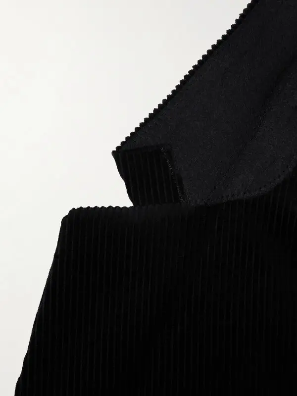 Mr P. Double-breasted Cotton And Cashmere-blend Corduroy Blazer - Black