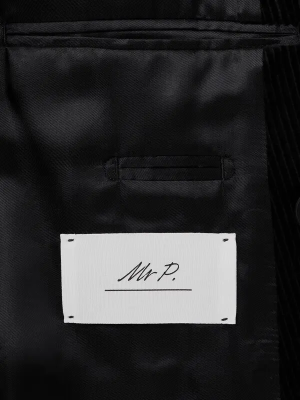 Mr P. Double-breasted Cotton And Cashmere-blend Corduroy Blazer - Black