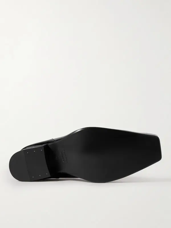 Balenciaga Romeo Collapsible-Heel Patent-Leather Loafers - Black
