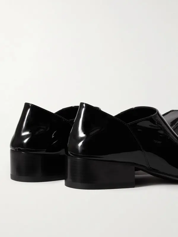 Balenciaga Romeo Collapsible-Heel Patent-Leather Loafers - Black