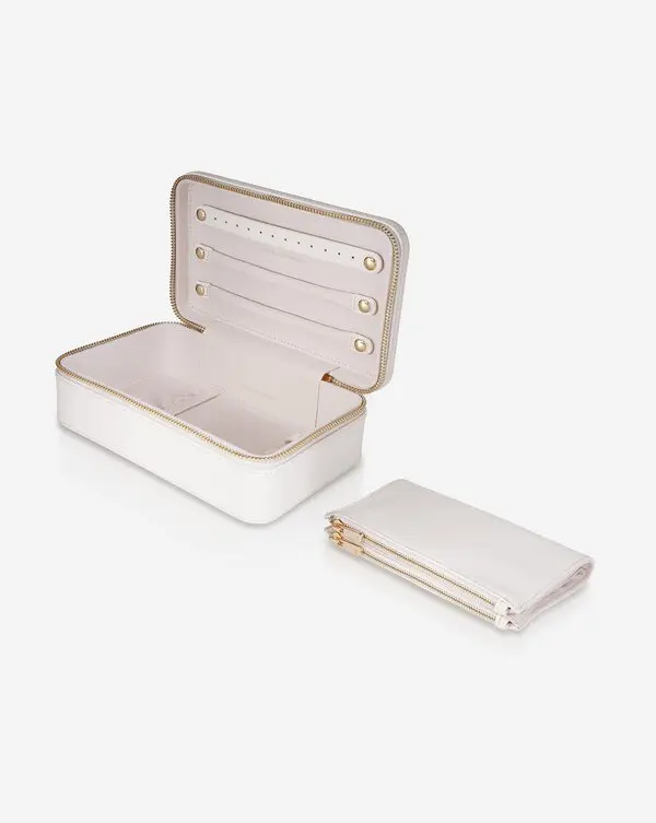 Ring Concierge Multiway Leather Jewelry Case - Cream