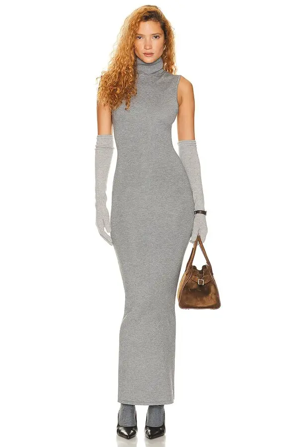HELSA Aadi Knit Dress - Heather Grey