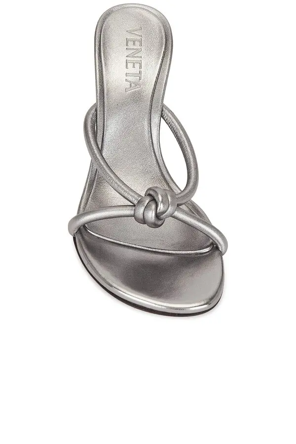 Bottega Veneta Metallic Blink Mule Sandal - Silver