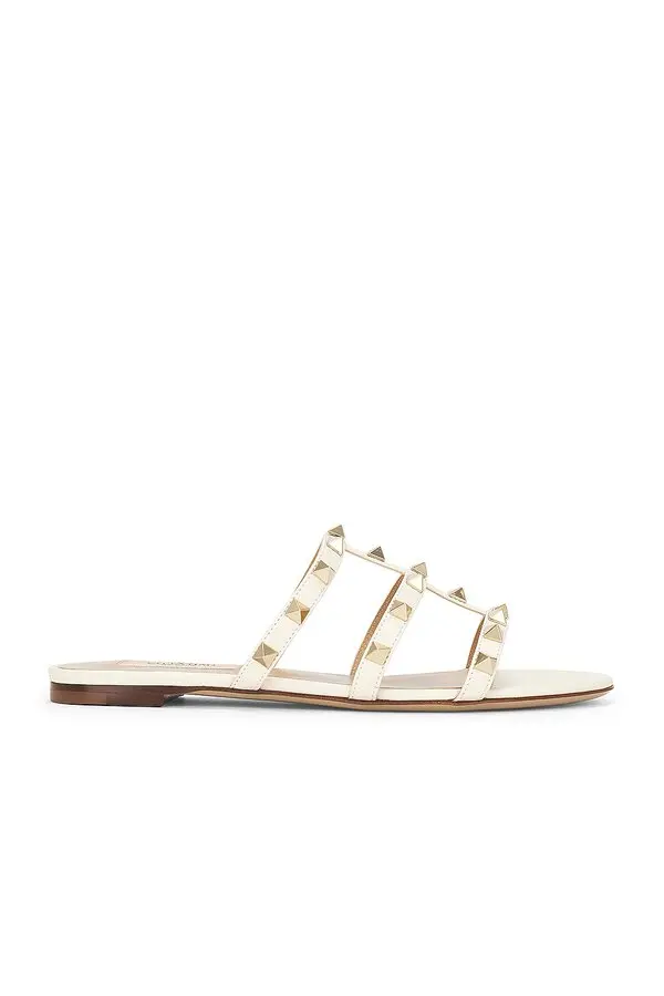 Valentino Garavani Rockstud Slide - Light Ivory