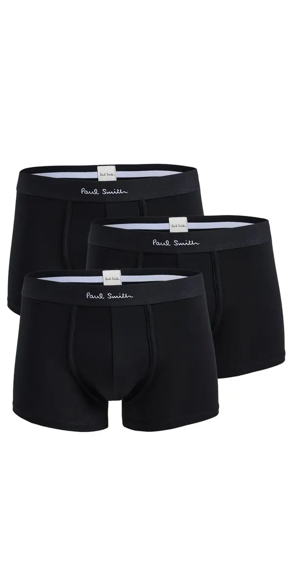 Paul Smith 3 Pack Solid Trunks - Black