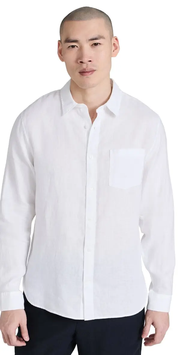 Vince Linen Shirt - Optic White