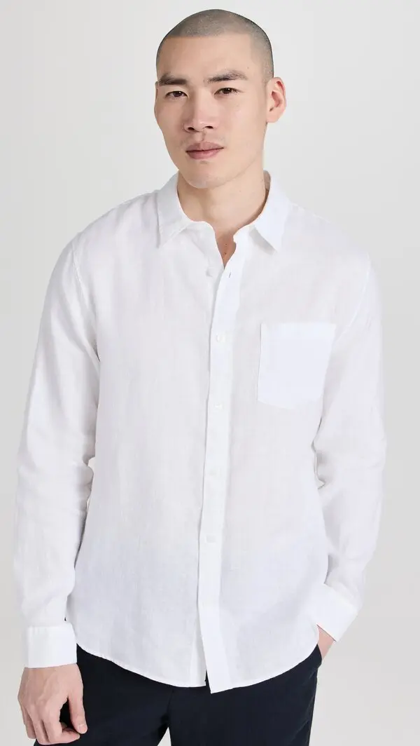 Vince Linen Shirt - Optic White