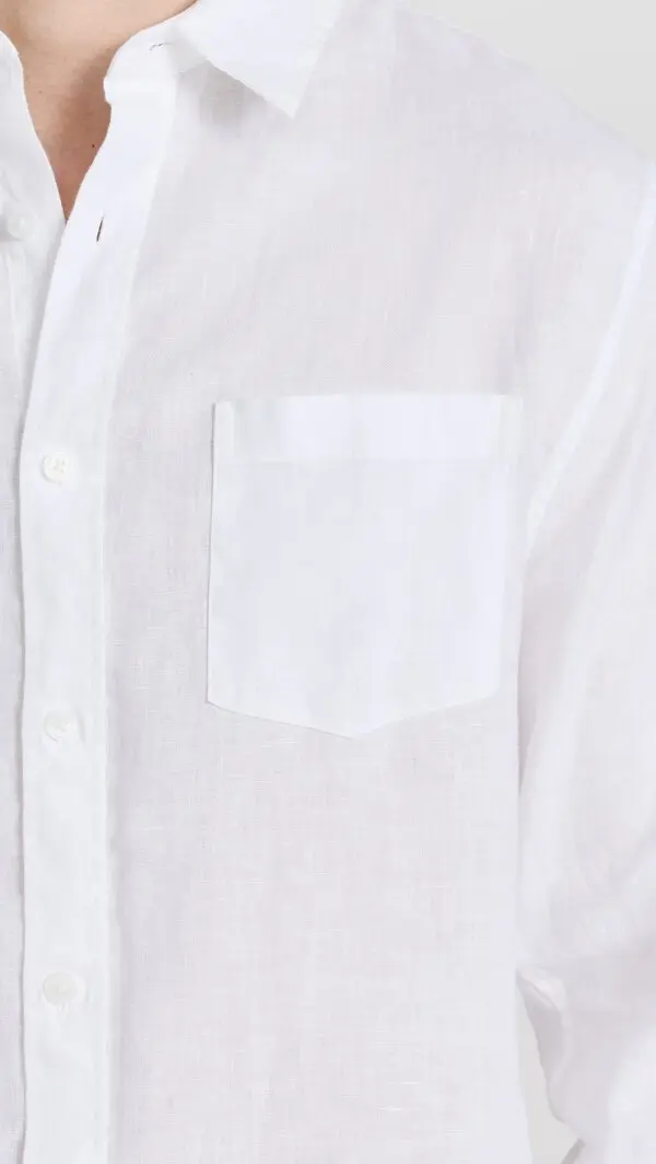 Vince Linen Shirt - Optic White