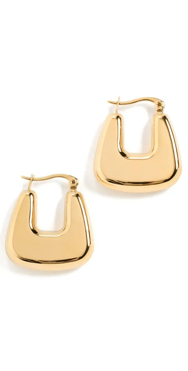 BY ADINA EDEN Solid Graduated Square Hoop Earrings - Gold