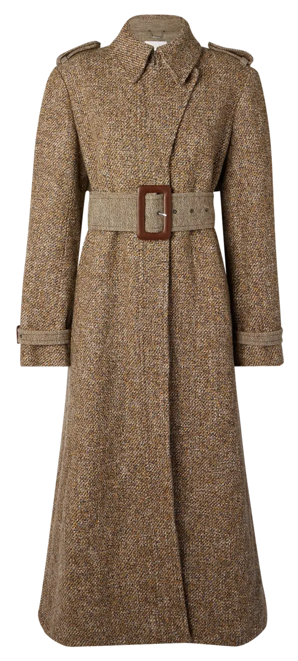 Chloé Belted Wool-blend Tweed Coat