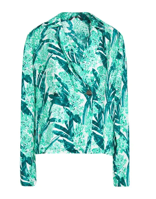 Armani Exchange Viscose Blazer With Floral Design - Green