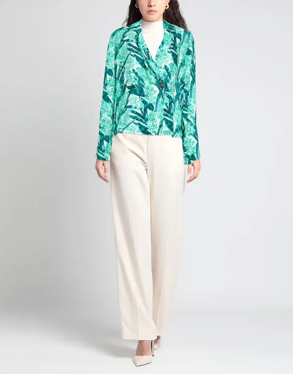 Armani Exchange Viscose Blazer With Floral Design - Green